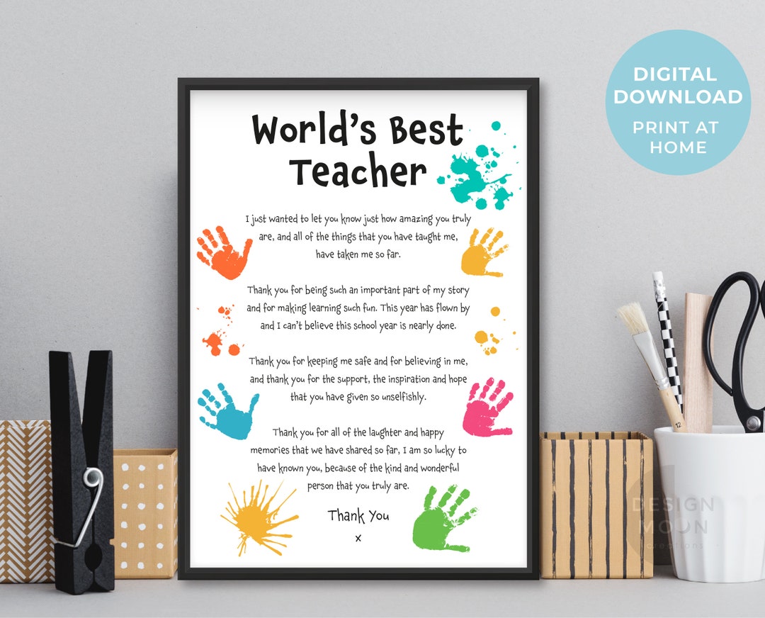 Teacher Poem Printable | Thank You Gift for Teacher | Teacher Gift ...