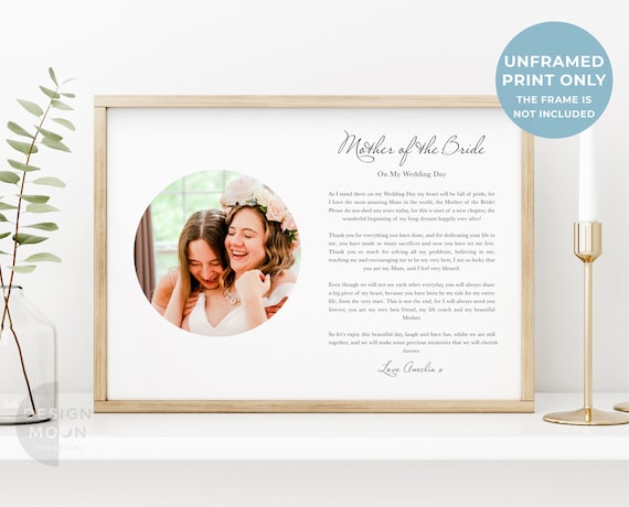 Personalised Mother Of The Bride Wedding Poem I Just Like The Poem