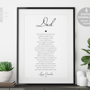 Dad Poem | Fathers Day Gift | Gift for Dad From Daughter | Personalised ...