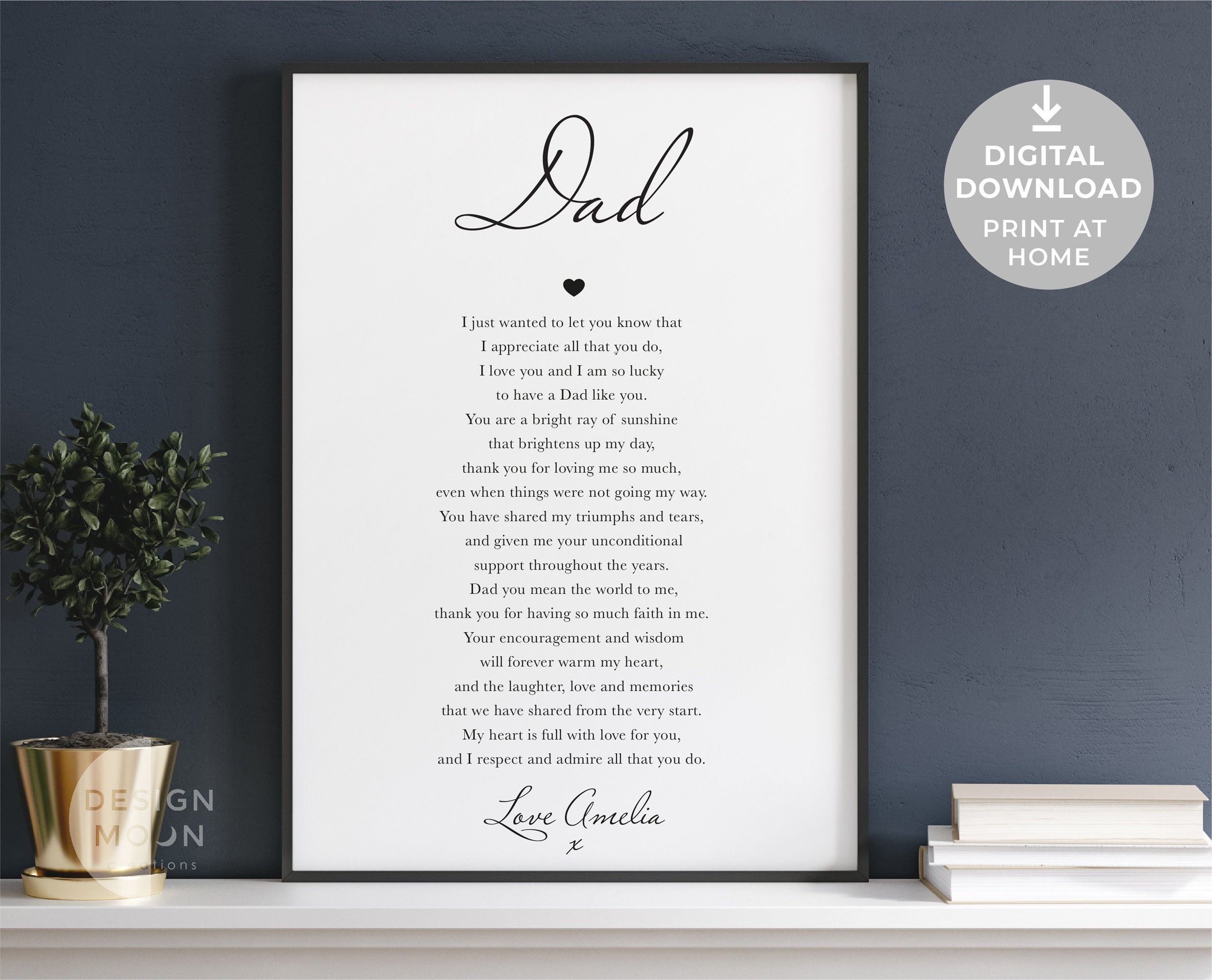 Dad Poem | Fathers Day Gift | Gift for Dad From Daughter | Personalised ...
