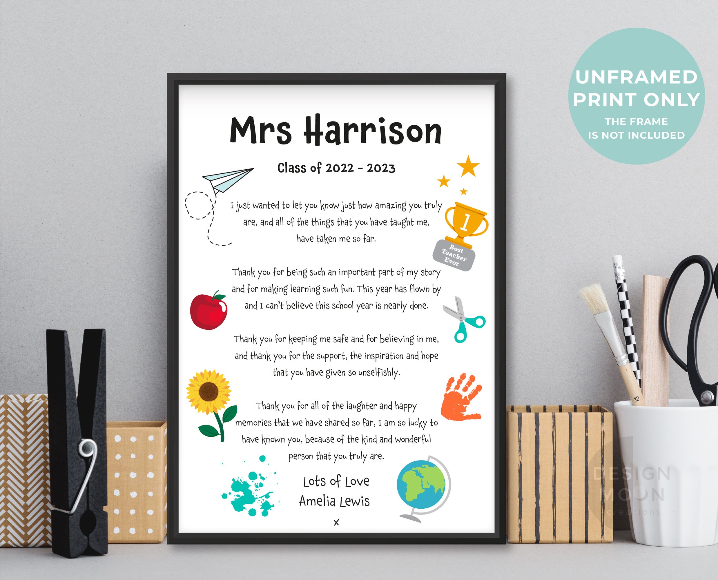 Teacher Gift Personalised Teacher Poem Print Thank You Gift Teacher ...