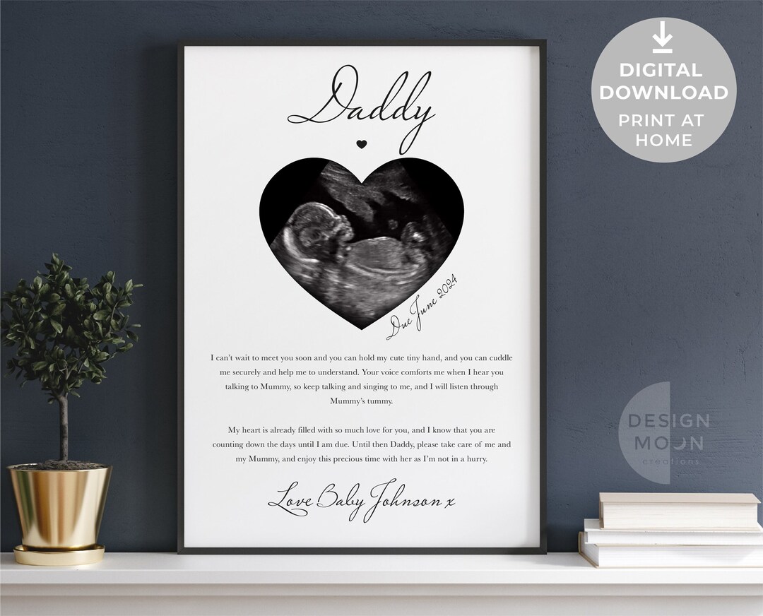 Daddy to Be Poem With Ultrasound Photo Print (digital Download)| Gift ...