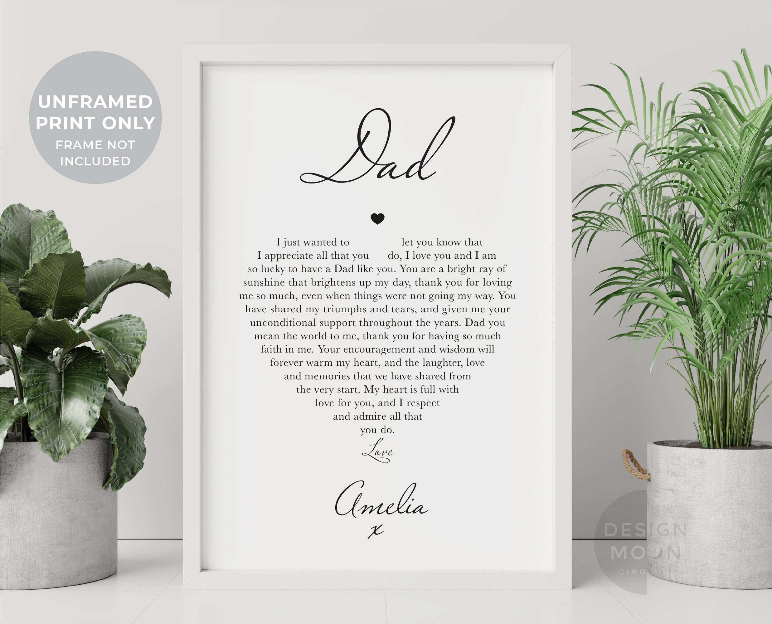 Dad Gift Dad Poem Print Custom Poem Dad Birthday Present Gift to Dad ...