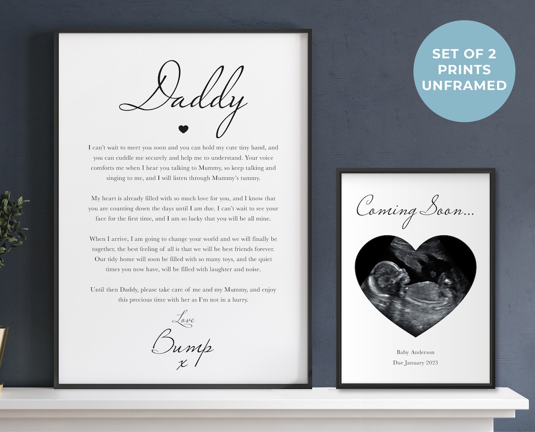 Daddy to Be Poem With Scan Photo Print, Set 2 Prints, Daddy Gift From ...
