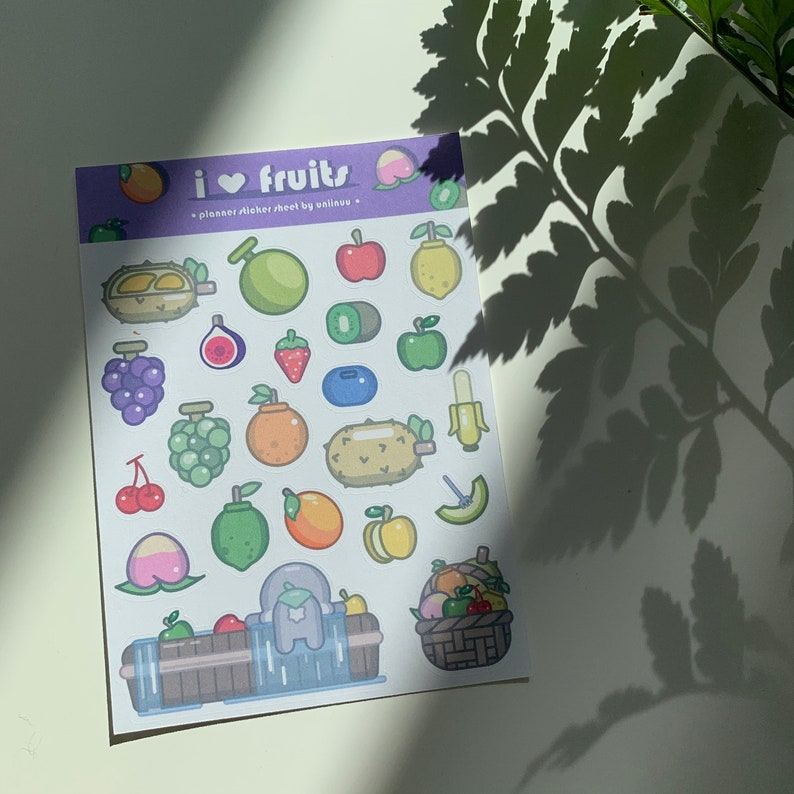 I Love Fruits Planner Stickers Sticker Sheets Bujo | Etsy