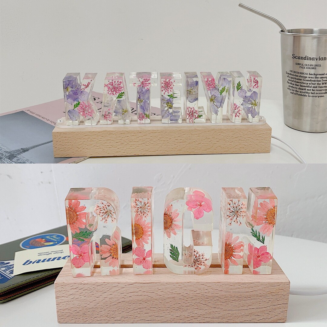 Handmade Number Symbol Letter Resin Night Light,custom Personalized ...