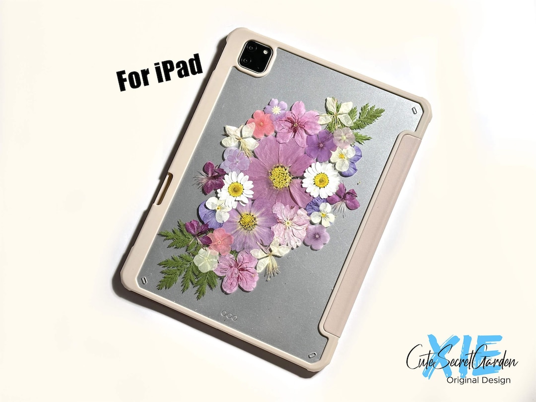 Pressed Pink Flower Tablet Case With Pen Slot for iPad Air & Pro 11 ...