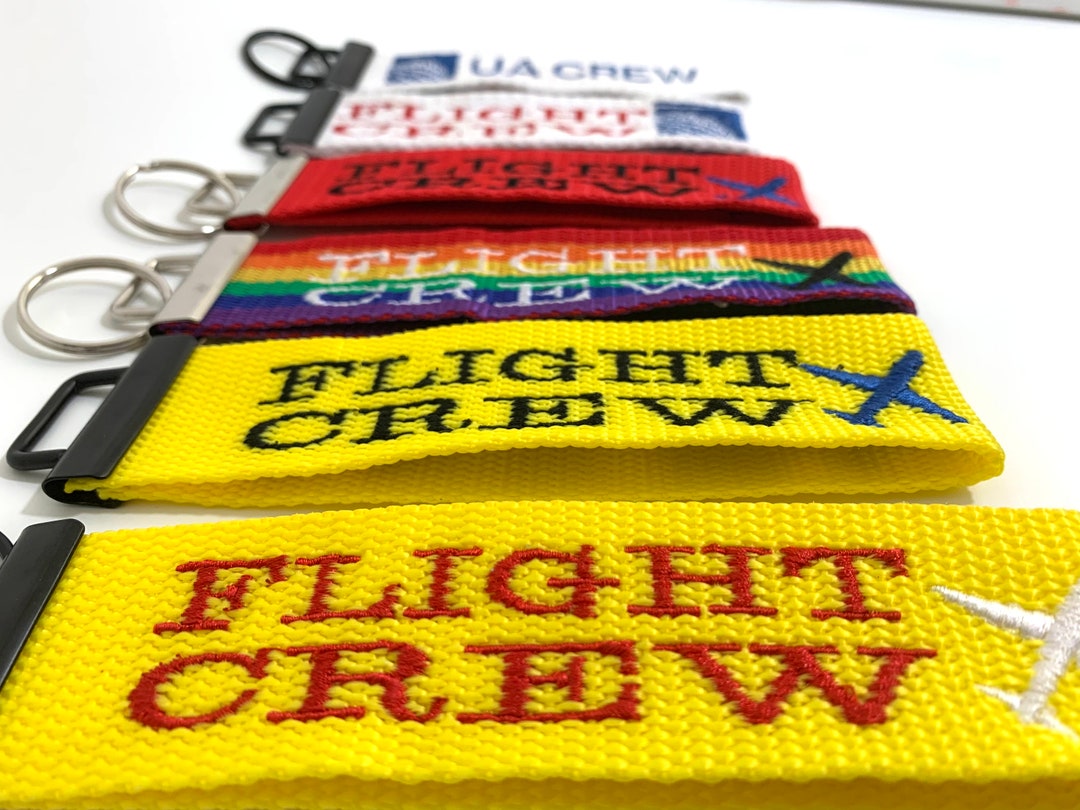 Custom Embroidery Flight Crew Keyfob Front & Back - Etsy