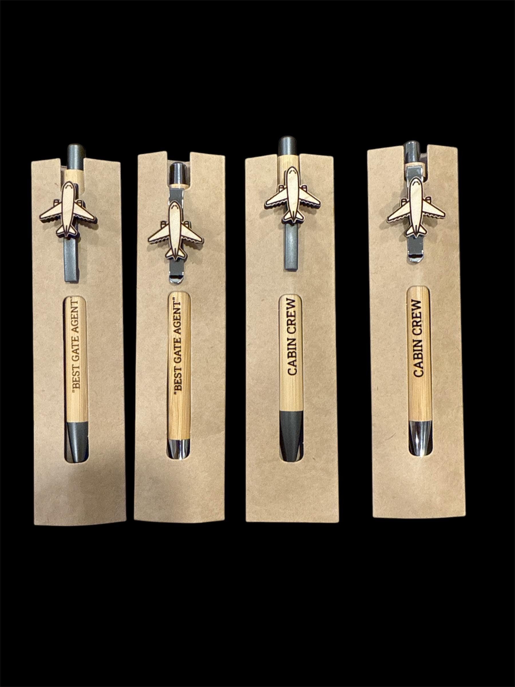 Laser Engraved Airplane Bamboo Pen: Custom Aviation Travel Gift II ...