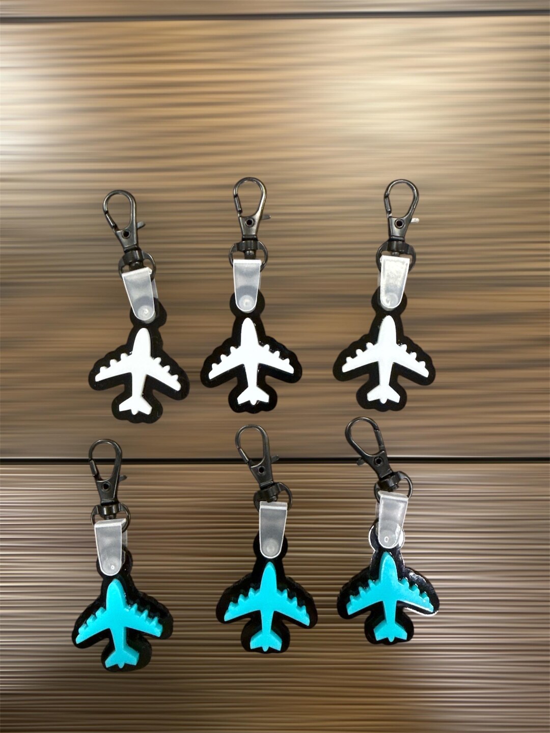 3 Airplane Zipper Pulls: Double Sided Plane Bag Charms - Etsy