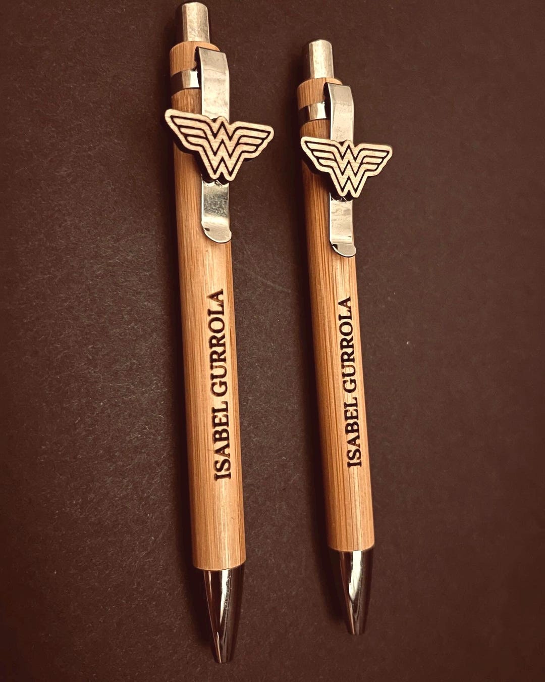 Custom Laser Engraved Bamboo Wonder Woman Pen . 1 Pc. Wonder Woman ...
