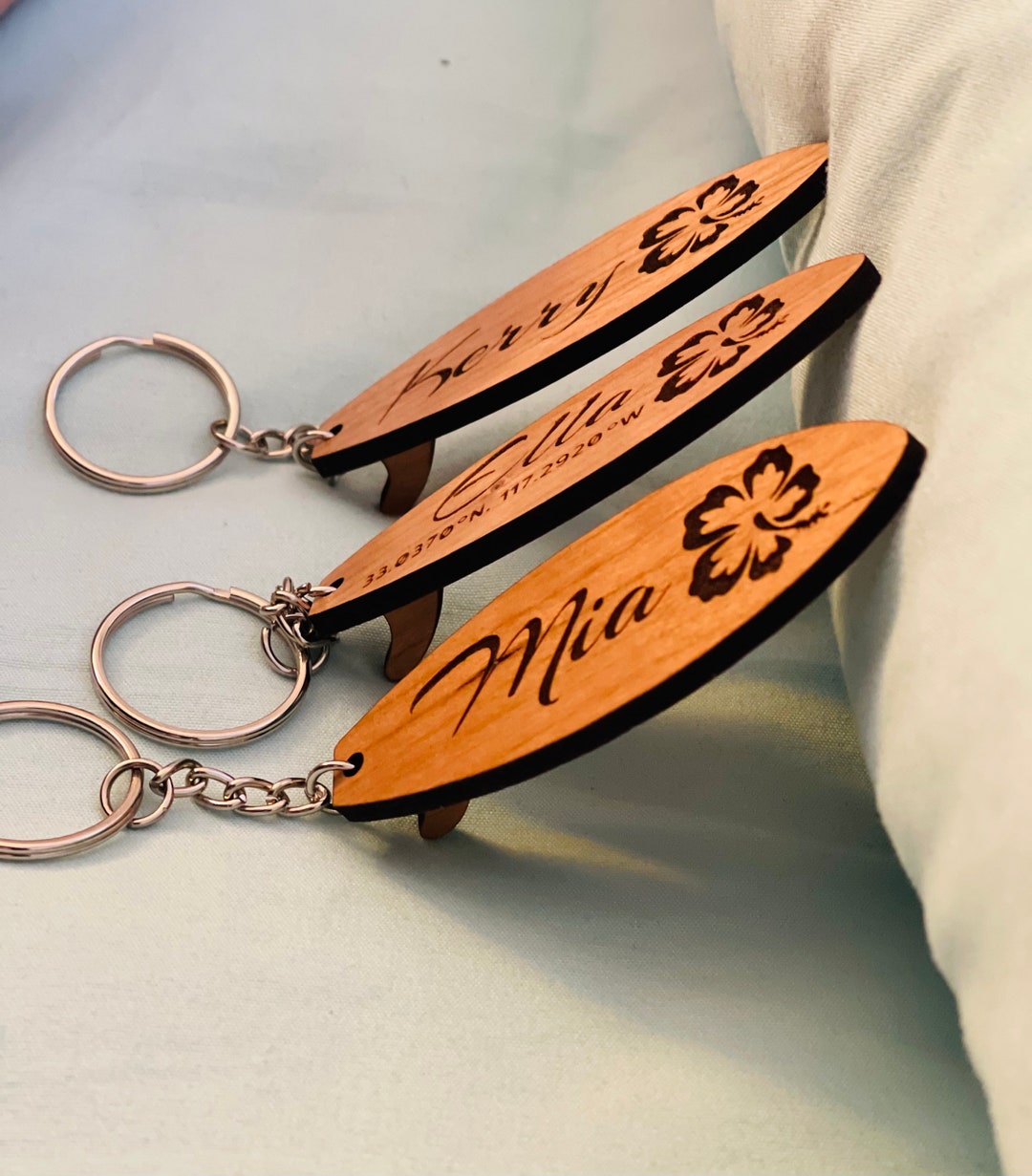 Custom Surfboard Keychain*laser Engrave** - Etsy