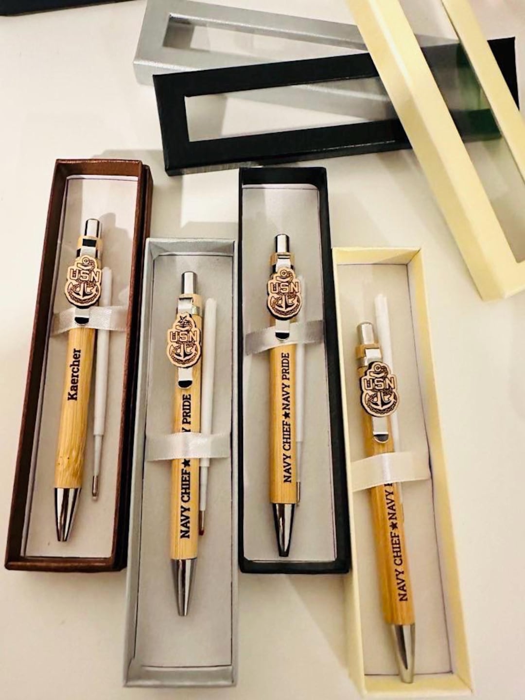 Personalized US Navy Chief Bamboo Pen With Gift Box (LIGHT WEIGHT) - Etsy