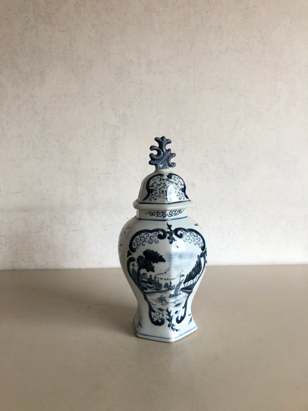 Lid Vase Vintage Delft Pottery Handicrafts Urn - Etsy