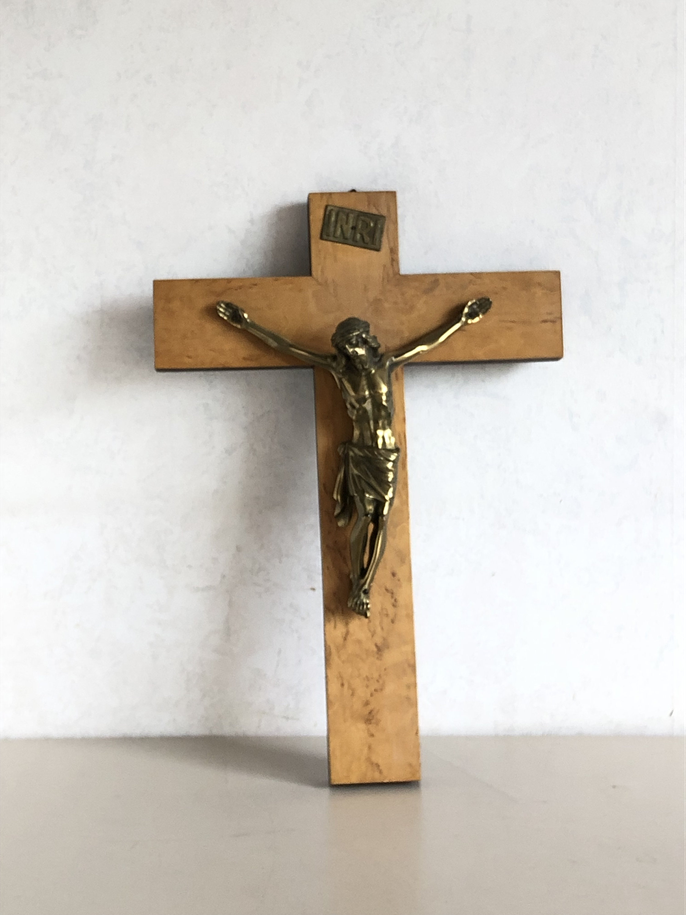 Crucifix Inri kruisbeeld antiek hout en koper | Etsy