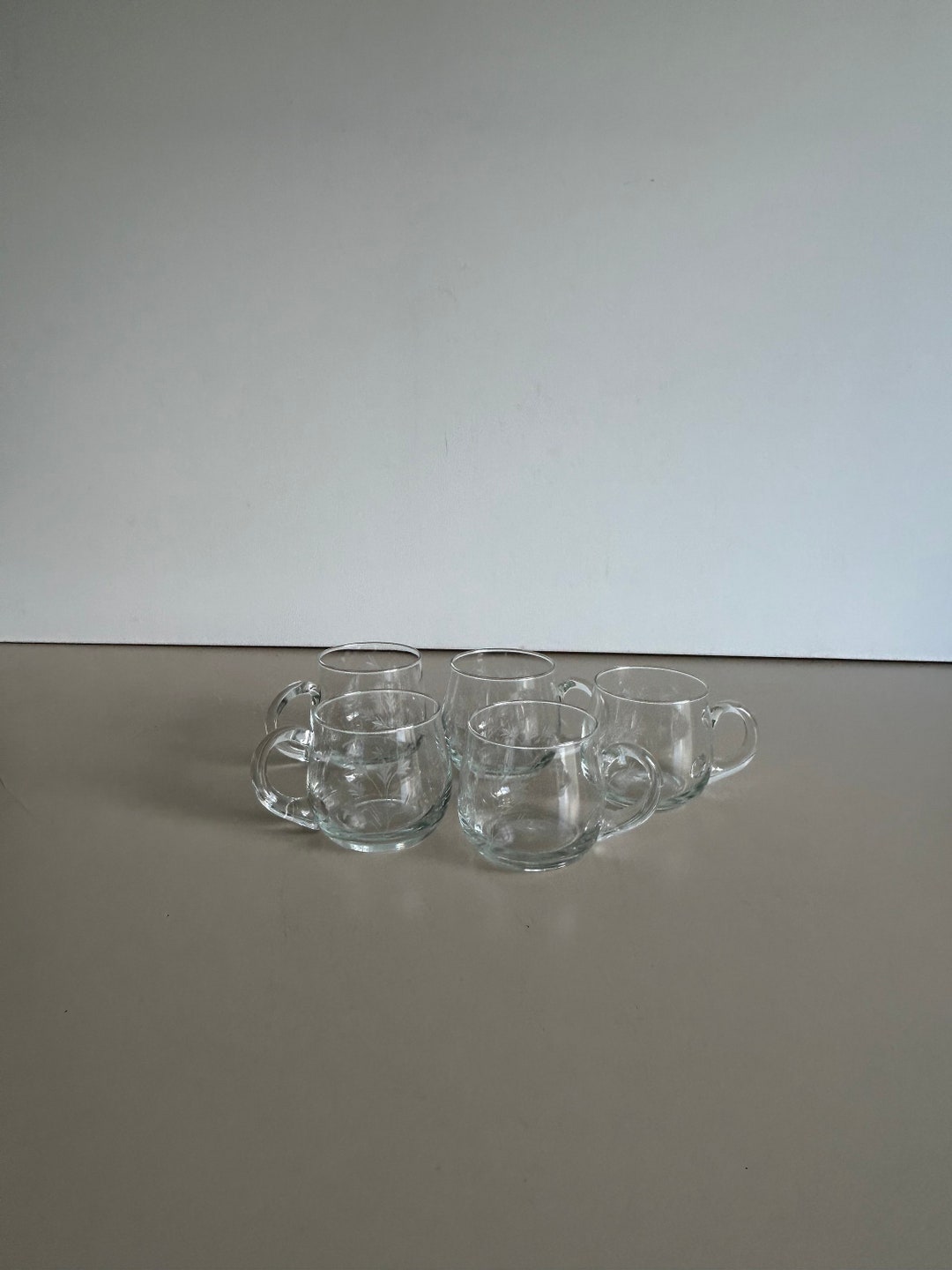 5 Tea Glasses - Glass - Beautifully Engraved - Etsy