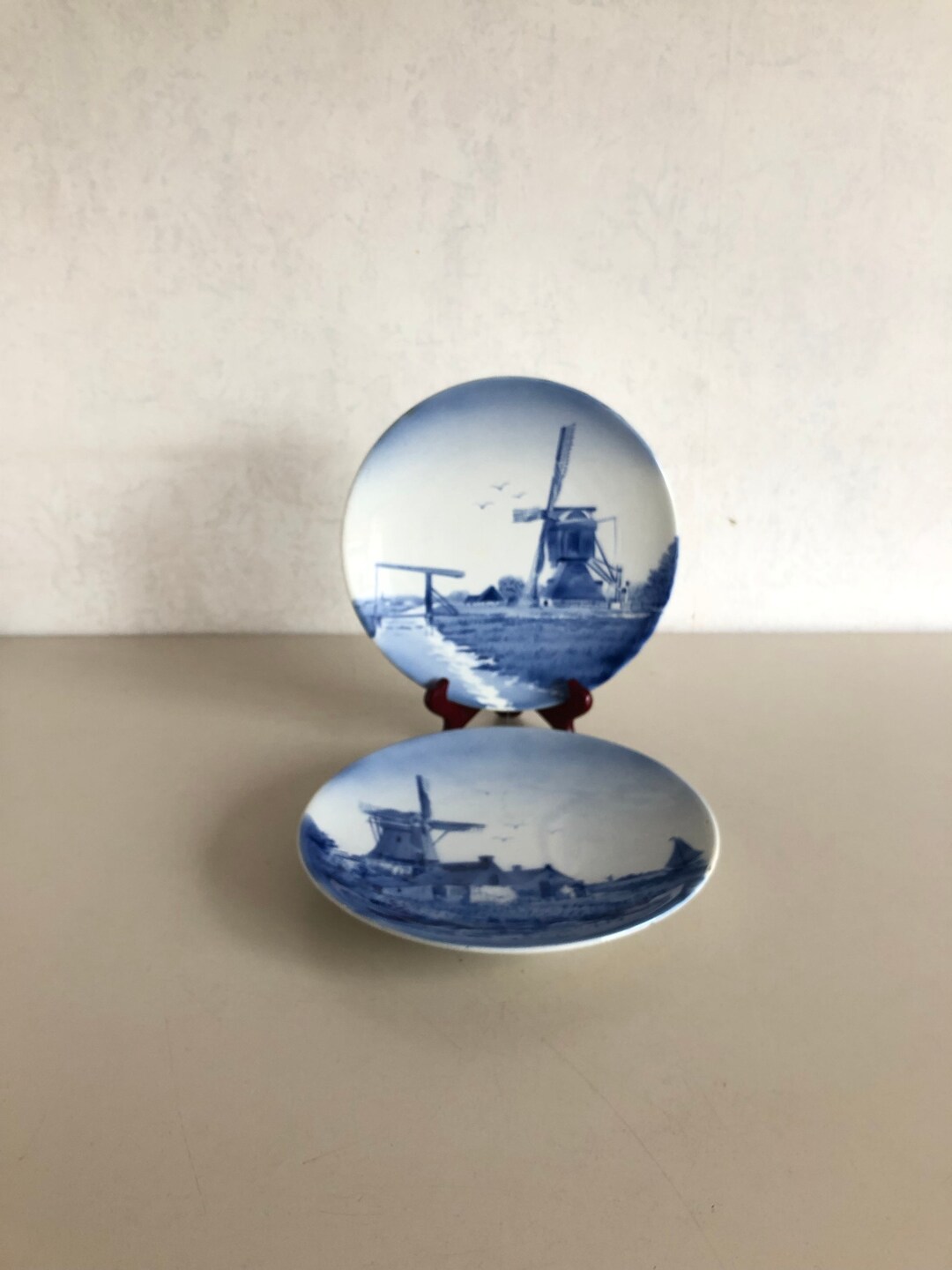 2 Wallboards - Delft Blue - Windmills in Landscape - Pottery - Vintage ...