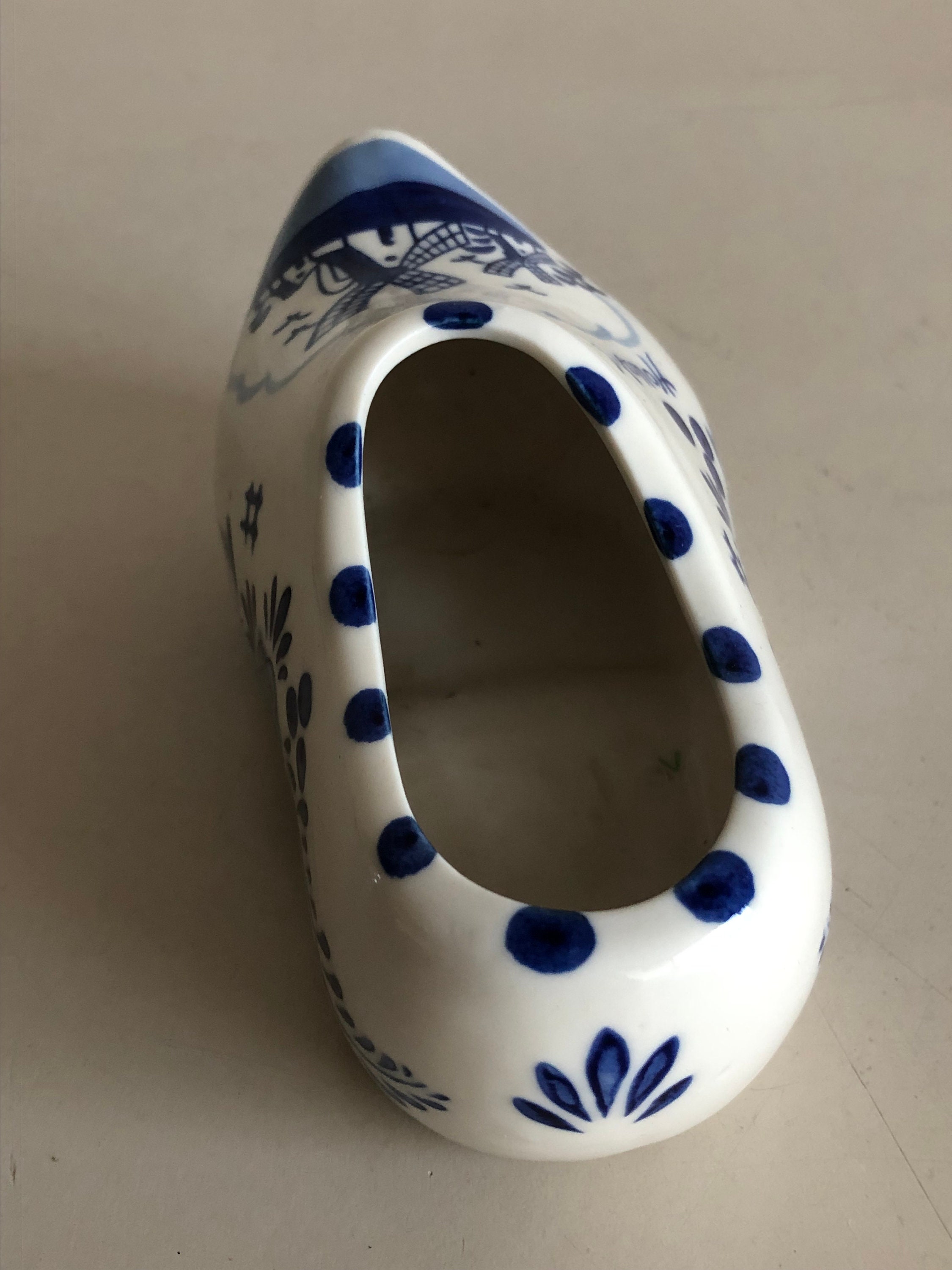 Clog - Delft Blue - Pottery - Hand Painted - Holland - Décor of a Mill ...