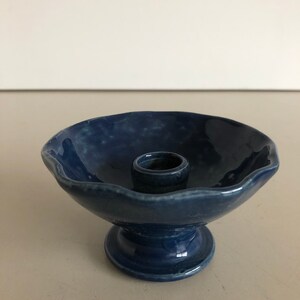 Candlestick - Ceramics - Gouda Holland - Handmade - Blue - Vintage - Etsy