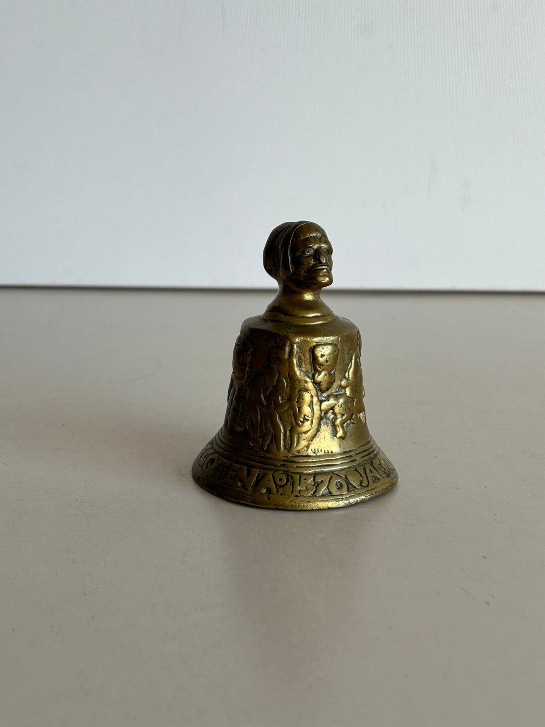 Table Bell - Antique - Bronze - With Antique Inscription and Beautiful ...