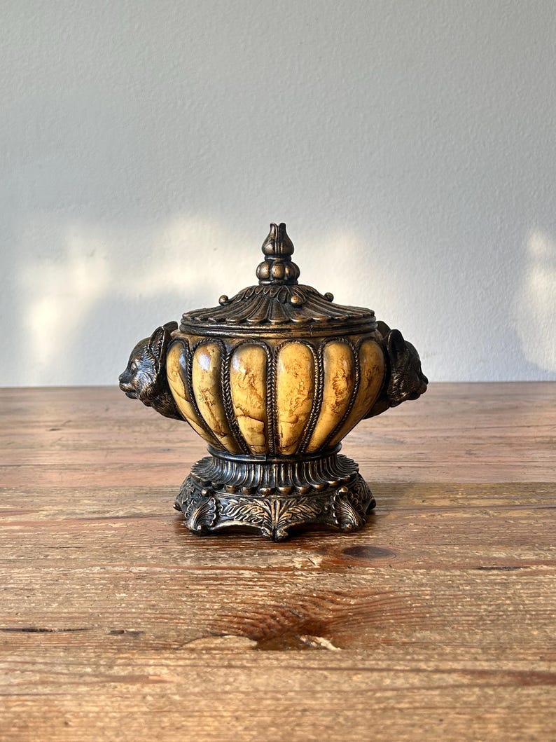 Lidded Dish - With Mascarons of Cat/fox Heads - Wood - Etsy