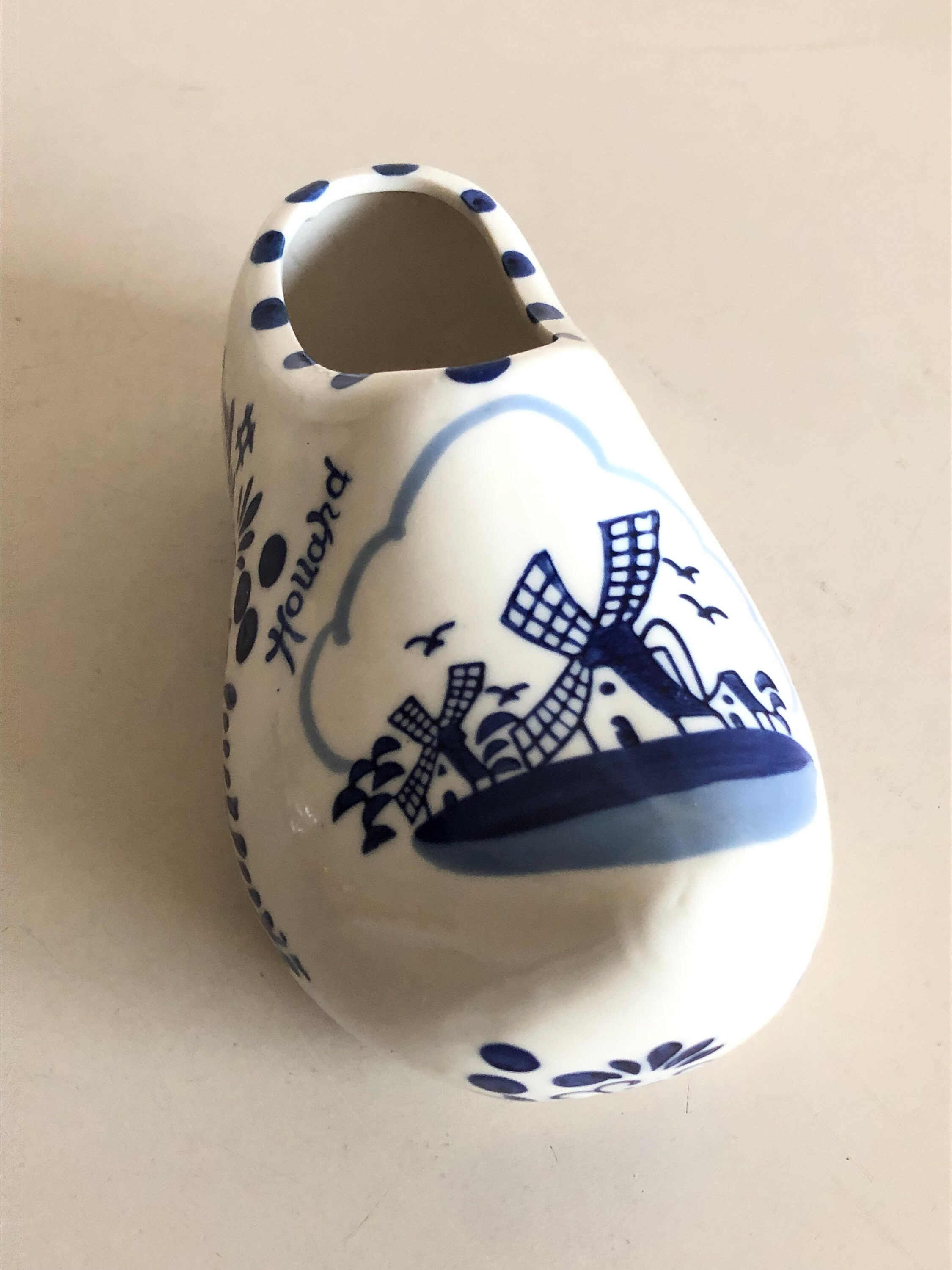 Clog - Delft Blue - Pottery - Hand Painted - Holland - Décor of a Mill ...