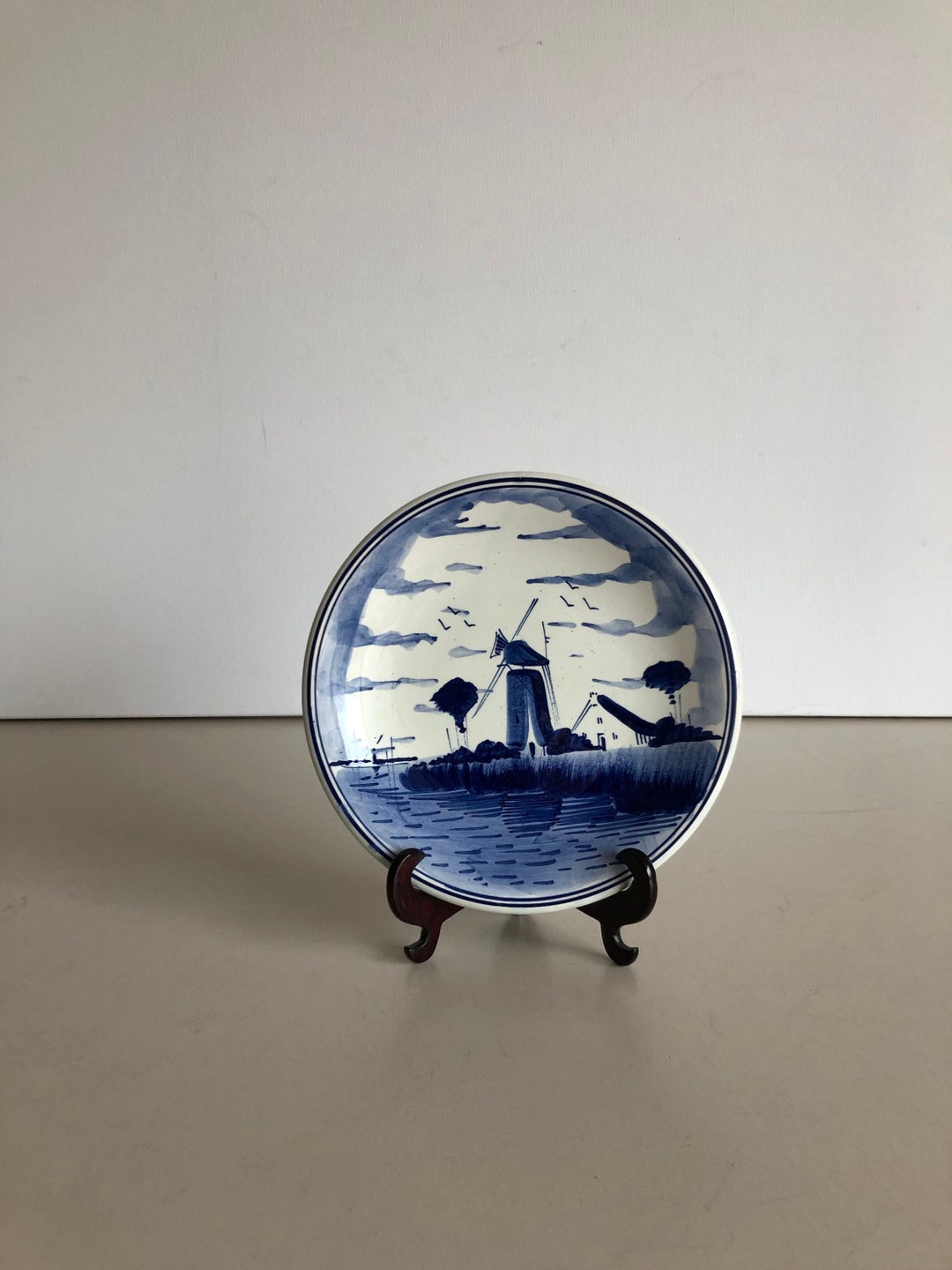 Sign / Wall Sign - Delft Blue Pottery - Decor of a Mill in a Landscape ...