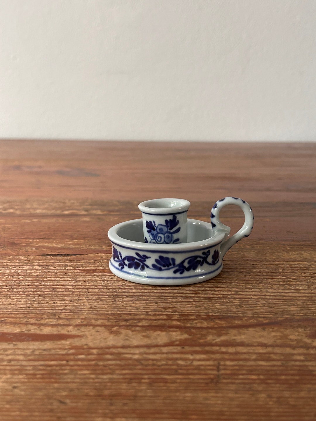 Candlestick / Sconce Delft Blue Hand-painted Porcelain Very Decorative ...