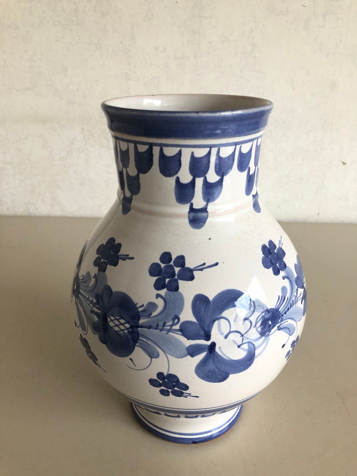 Delft Blue Pottery - Vintage Jug / Water Jug / Vase - Hand Painted ...
