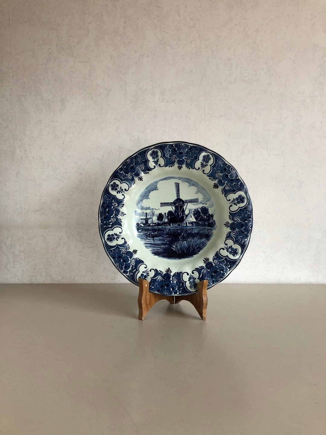 Wall Sign - Thistle - Delft Blue - Décor Landscape With Mill - Hand ...