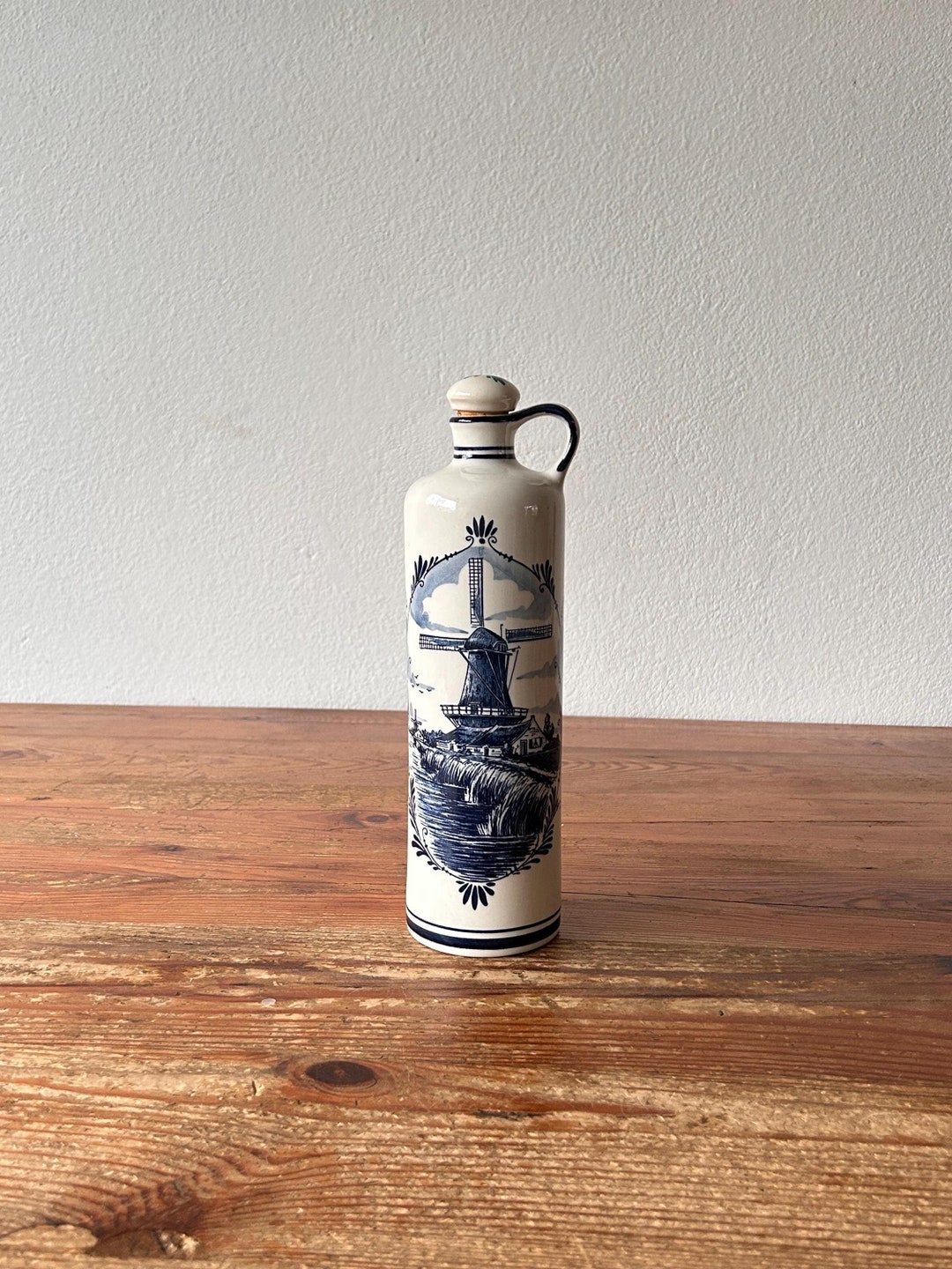 Jenever Bottle / Bols - Delft Blue Pottery - Complete With Original Cap ...