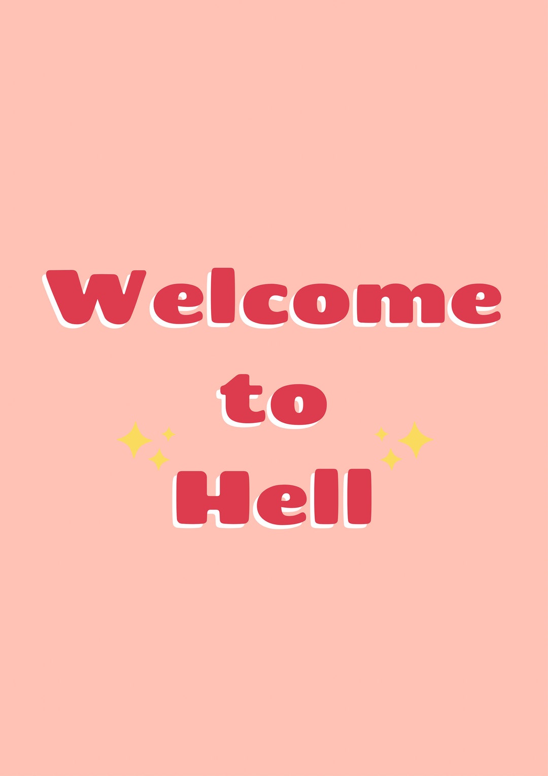 Welcome to Hell / Poster / Affiche / Printable / Digital Download ...