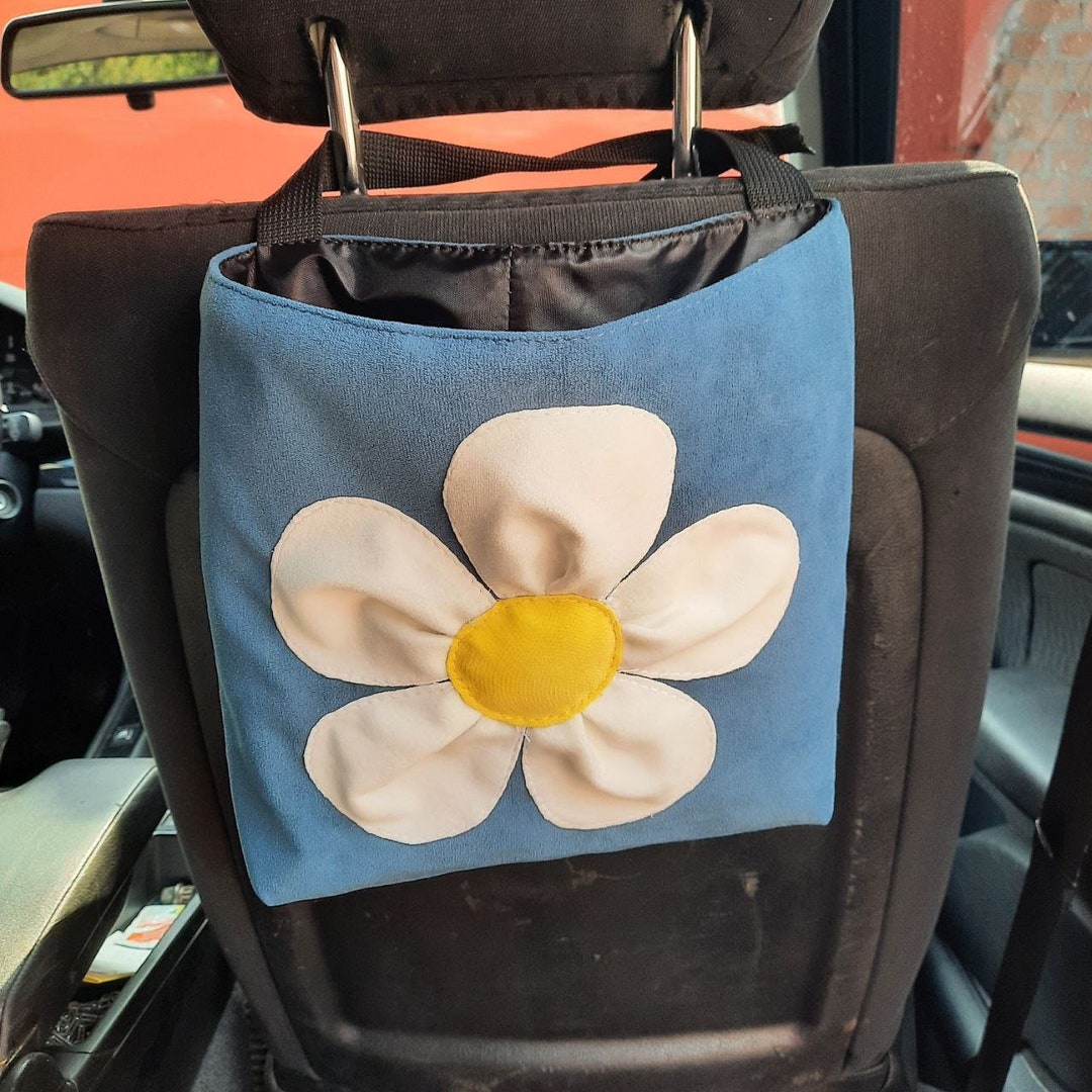 Blue Car Trash Can With Waterproof Fabric Linner Car Organizer Bag for Women Car Gift for Men ...