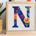 Cross Stitch Pattern Letter N Alphabet Pattern Floral Letter Monogram ...