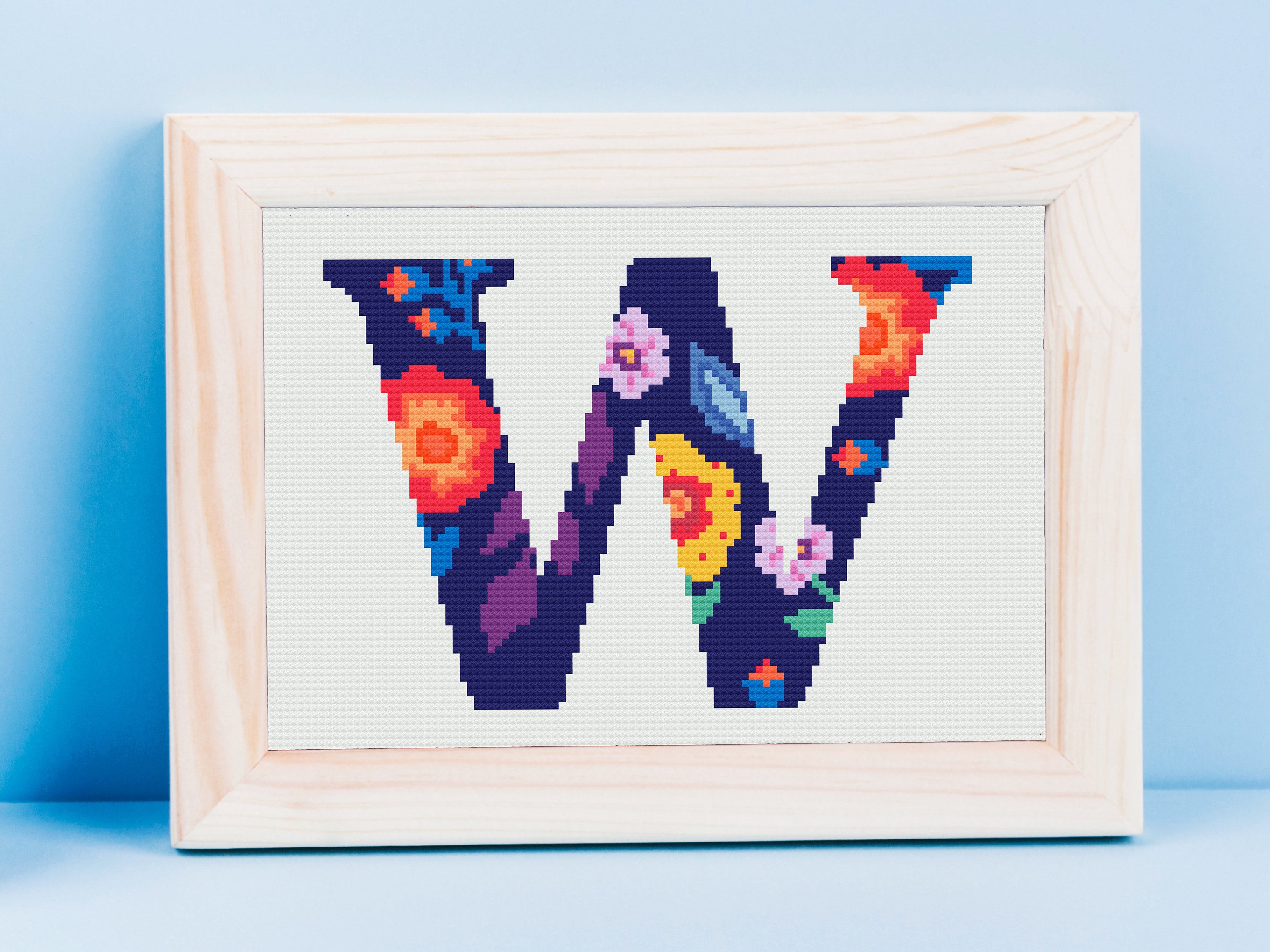 Cross Stitch Pattern Letter W Alphabet Pattern Monogram Letter W PDF ...