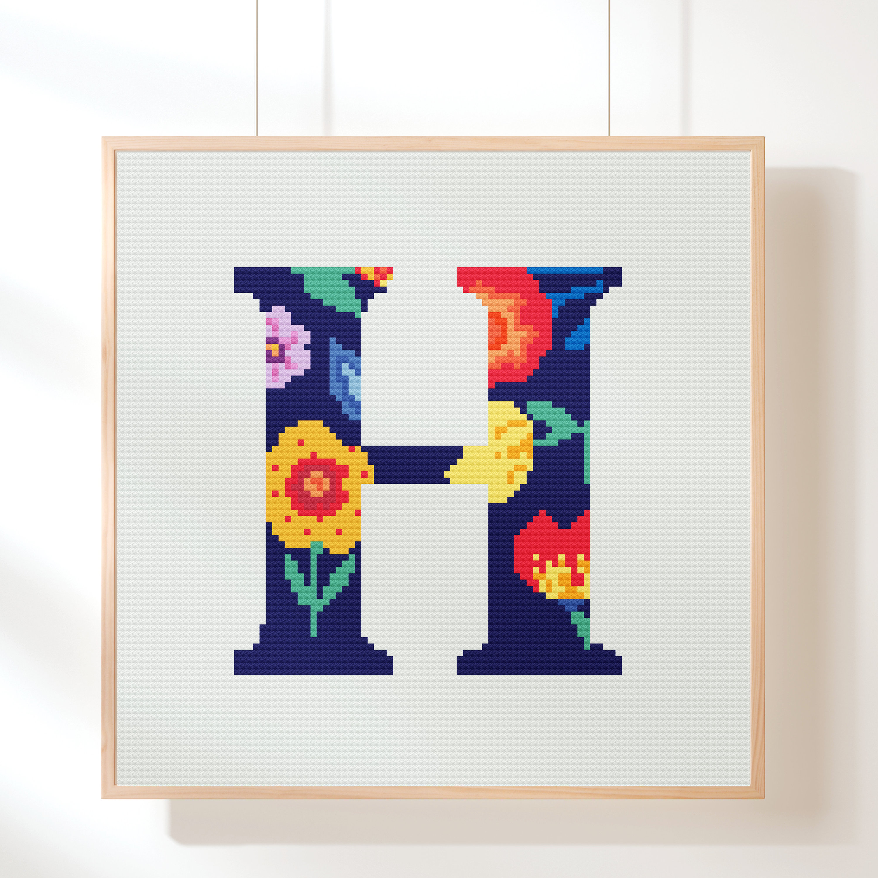 Cross Stitch Pattern Letter H Alphabet Pattern Floral | Etsy