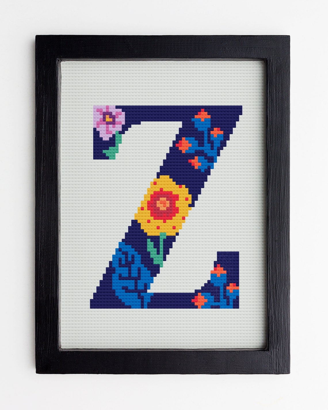Cross Stitch Pattern Letter Z Alphabet Pattern Floral Letter PDF ...