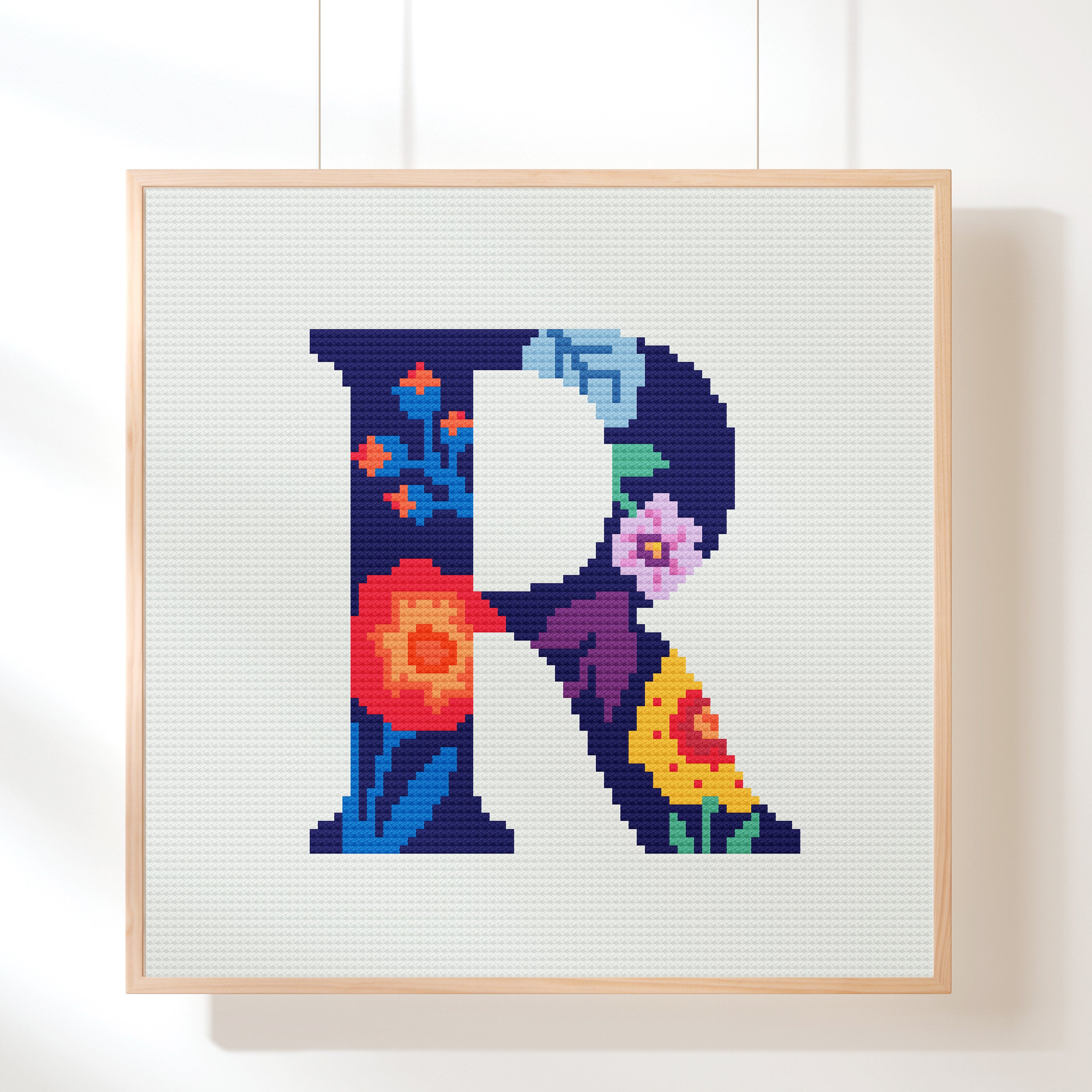 Cross Stitch Pattern Letter R Alphabet Pattern Floral - Etsy