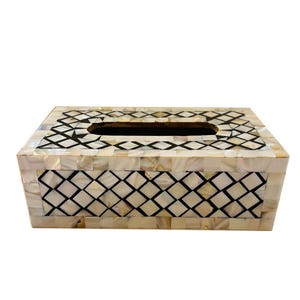 Handmade Mother of Pearl Inlay Tissue Box - Etsy