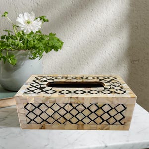 Handmade Mother of Pearl Inlay Tissue Box - Etsy