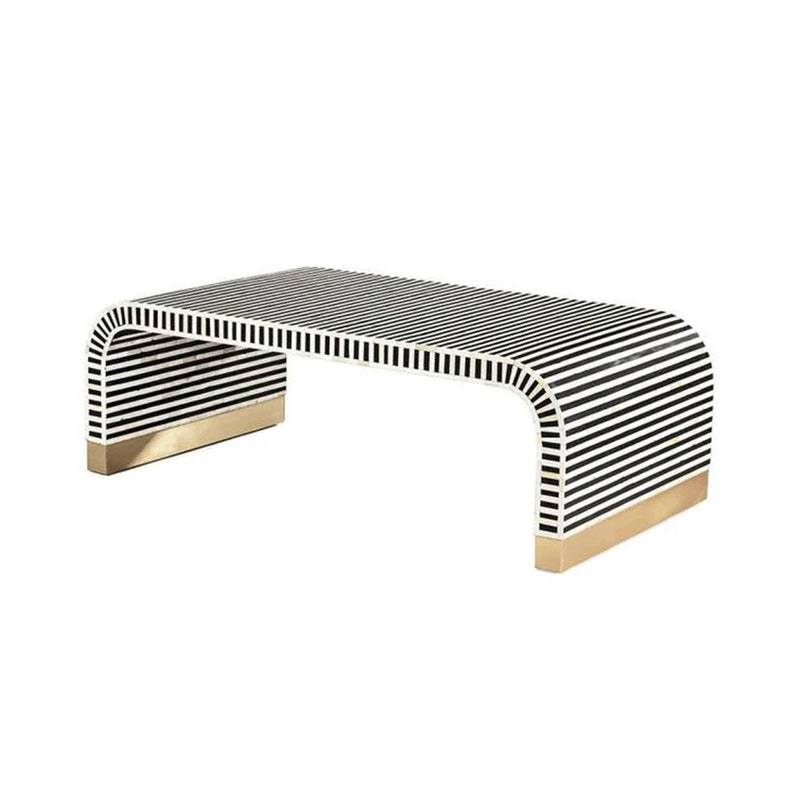 Bone Inlay Waterfall Coffee Table Best for Home Decor - Etsy