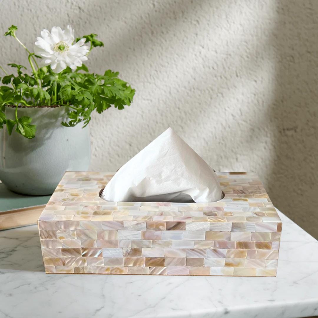 Handmade Mother of Pearl Inlay Tissue Box - Etsy