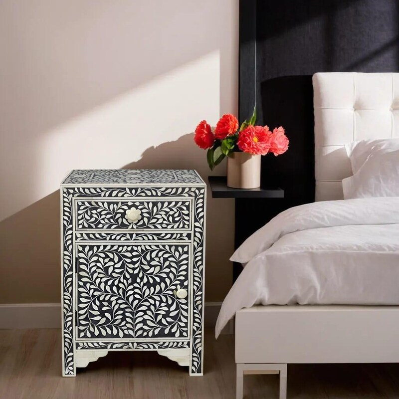Bone Inlay End Table - Etsy