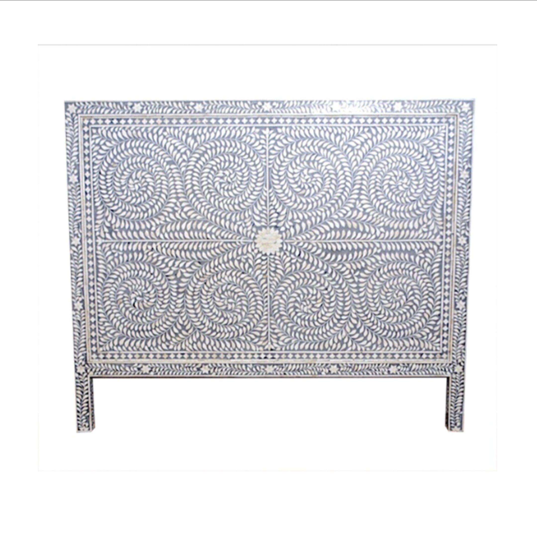 Handmade Bone Inlay Headboard in Gray - Etsy