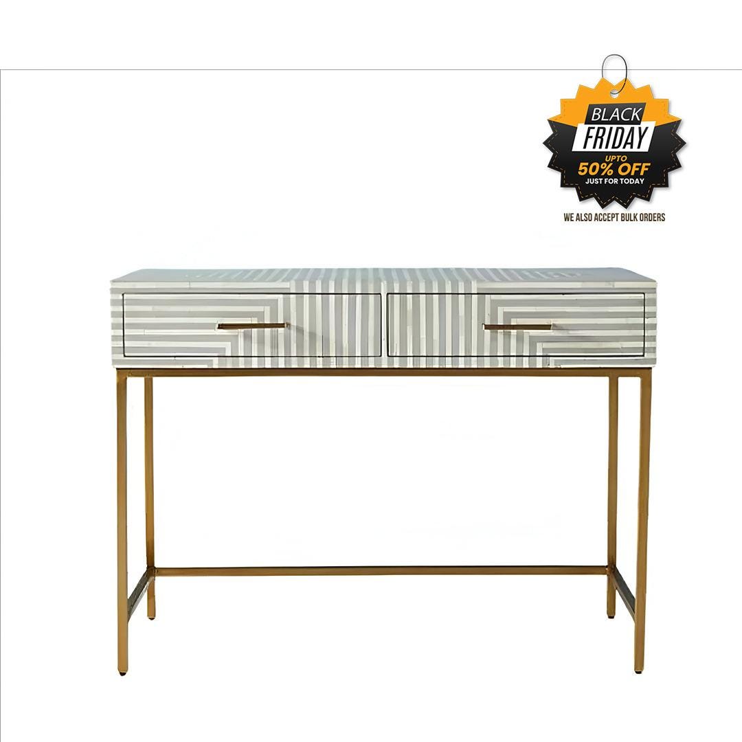 Bone Inlay Optical Pattern Console Table Best for Home Decor - Etsy