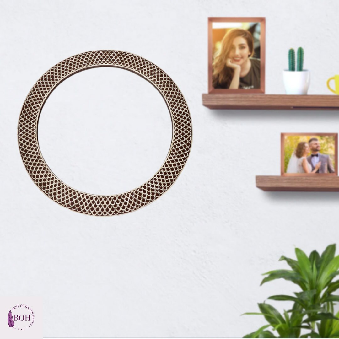 Handmade Bone Inlay Fish-scale Pattern-brown Mirror Frame - Etsy