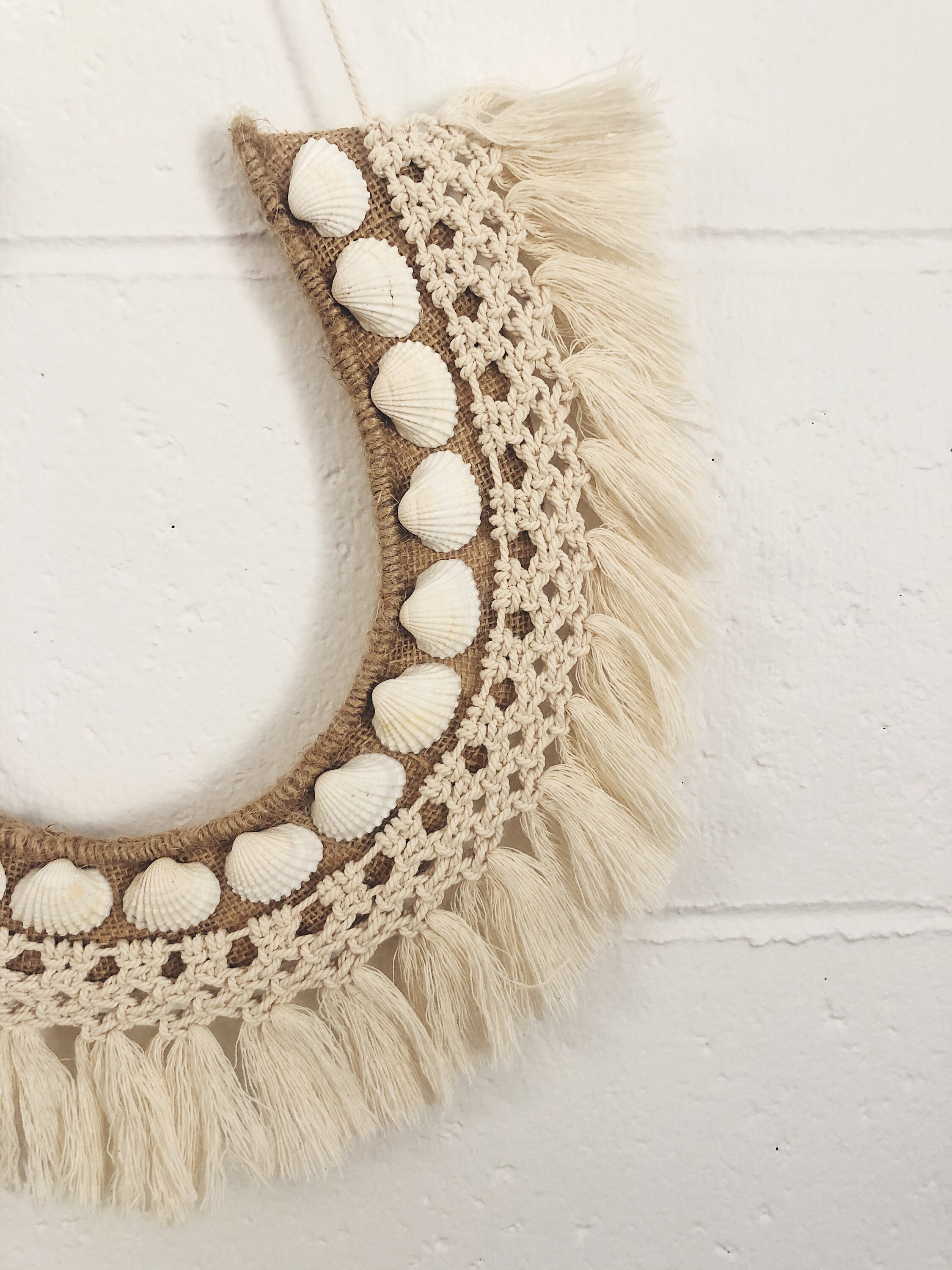Macrame Wall Hanging With White Sea Shells | Etsy