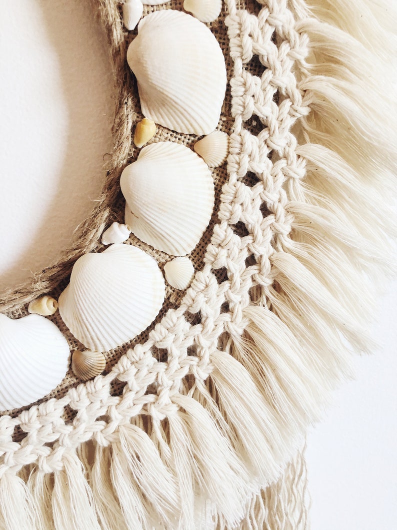 Macrame Wall Hanging With Sea Shells Boho Decoration Interior | Etsy