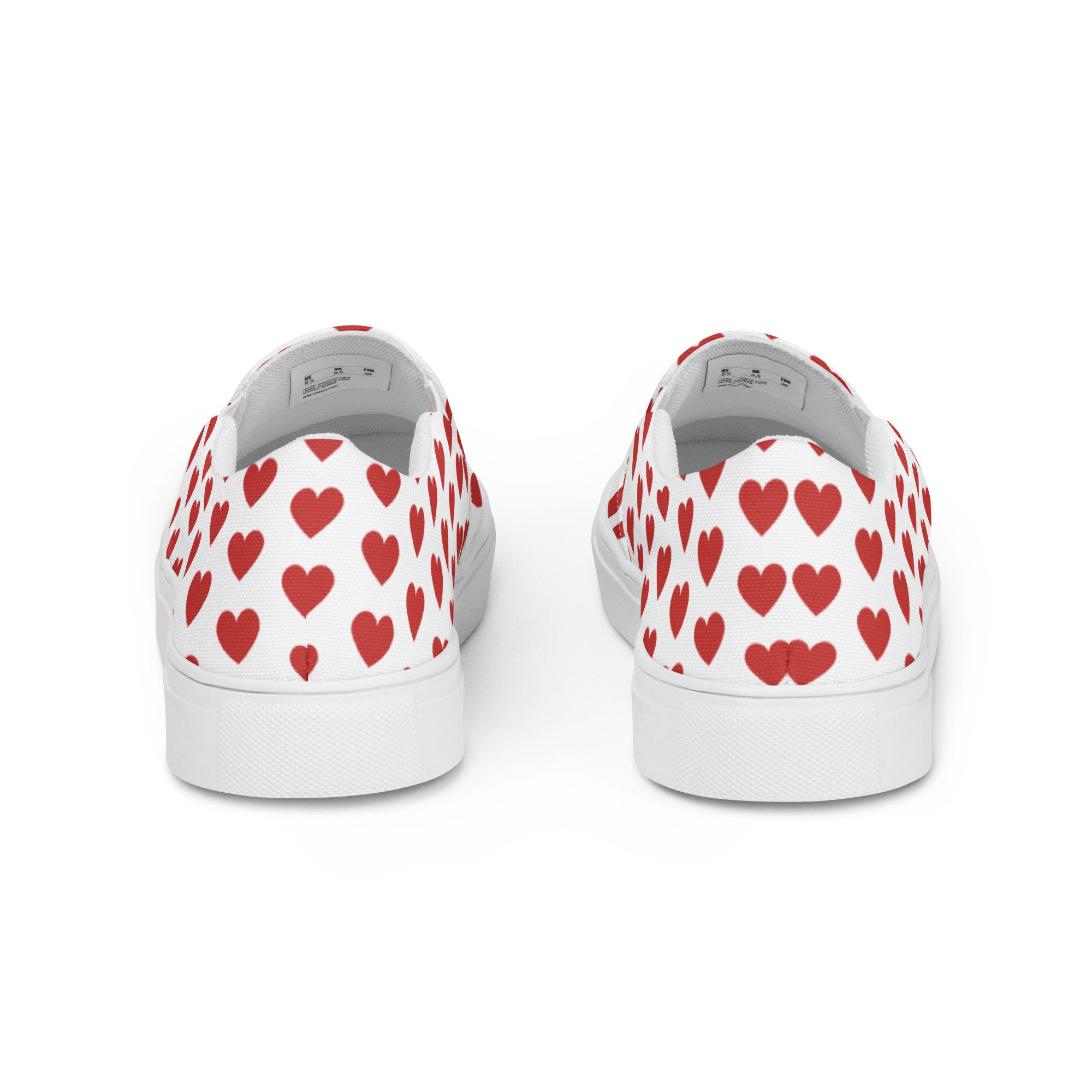 Women's Valentine's Day Vans Style Shoes | Heart Print Vans | Valentine ...