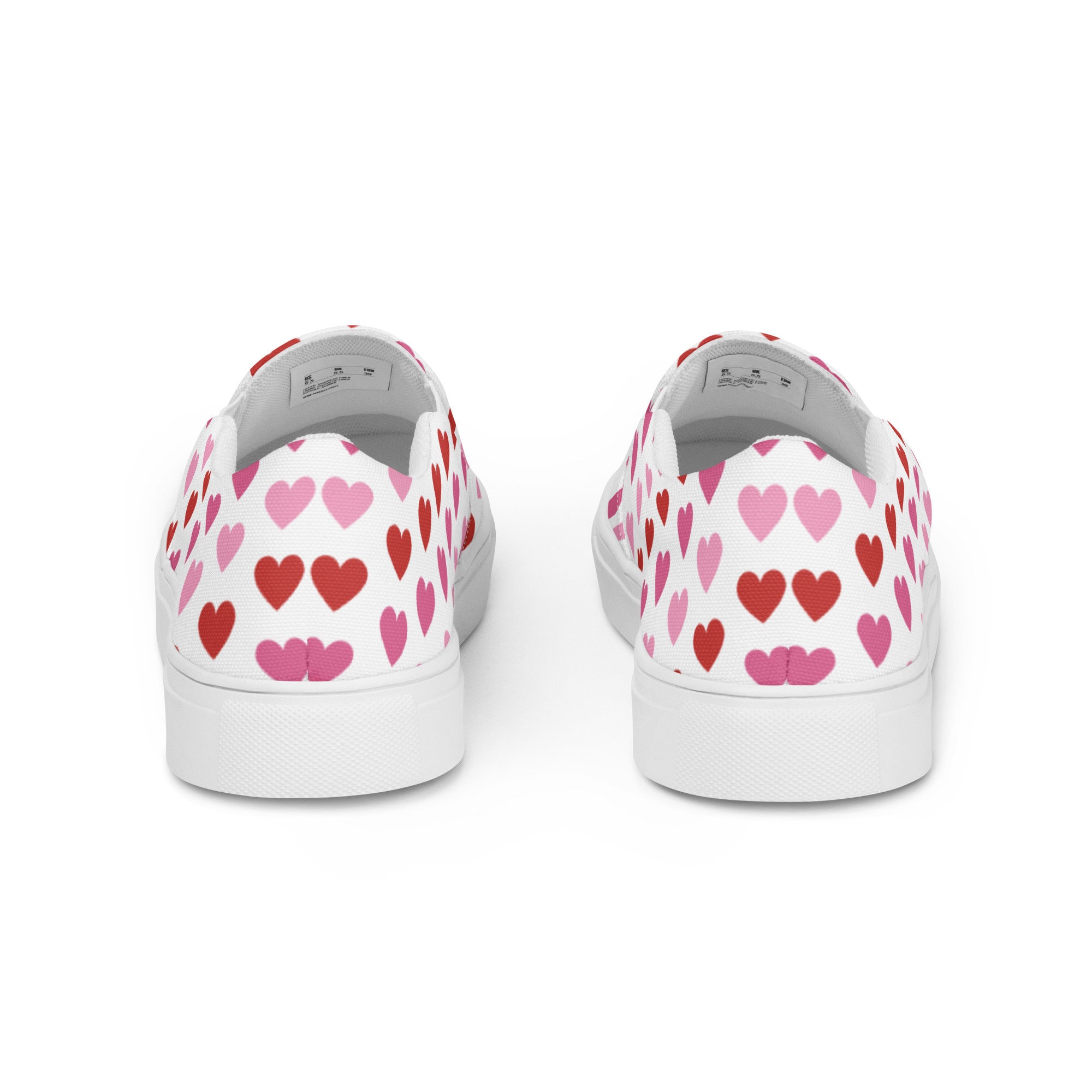 Women's Valentine's Day Vans Style Shoes Heart Print Vans Valentine's ...